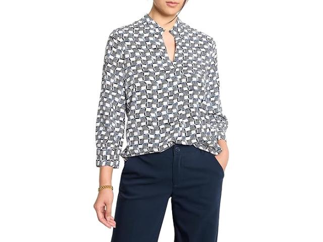 (取寄) ニックゾー レディース バスケット ウィーブ エコヴェロ シャツ NIC+ZOE women Basket Weave Ecovero Shirt Indigo Multi