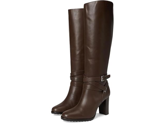 (取寄) ローレン ラルフローレン レディース コリンズ カーフスキン トール ブーツ ヒール Lauren Ralph Lauren women Collins Calfskin Tall Boots Heel Dark Hickory