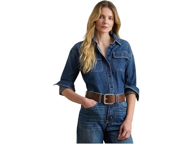 (取寄) ローレン ラルフローレン レディース デニム シャツ Lauren Ralph Lauren women Denim Shirt Atecco Wash