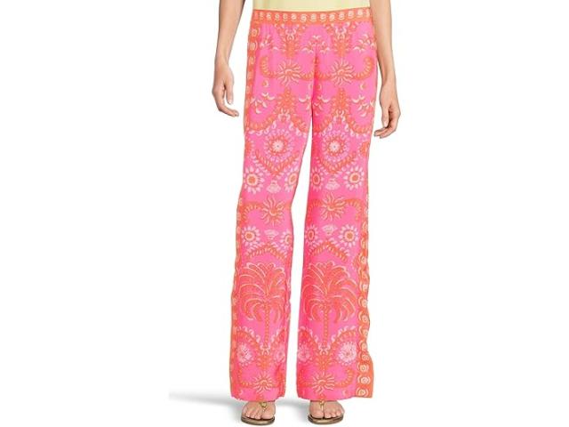 (取寄) リリー ピュリッツァー レディース ヴィアンナ シルク パラッツォ Lilly Pulitzer women Vianna Silk Palazzo Sunkissed Pink Breezy Palm Engineered Pant