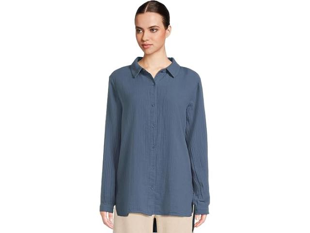 (取寄) モッドオードック レディース ロング スリーブ ボタン アップ チュニック Mod-o-doc women Long Sleeve Button Up Tunic Pacific Blue