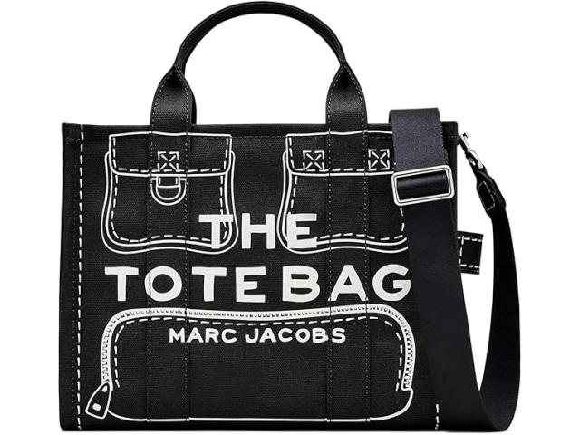 (取寄) マークジェイコブス レディース ザ トランプ ロイユ カーゴ キャンバス ミディアム トート バッグ Marc Jacobs women The Trompe L'oeil Cargo Canvas Medium Tote Bag Black