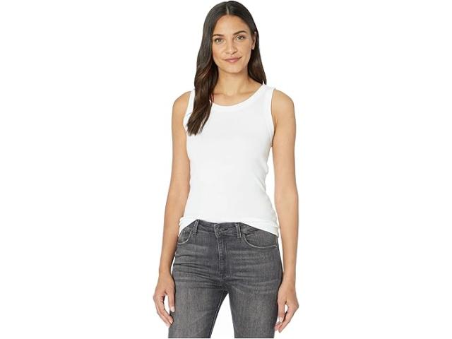 (取寄) マイケル スターズ レディース パロマ 1X1 コットン ワイド バインディング タンク トップ Michael Stars women Paloma 1x1 Cotton Wide Binding Tank Top White