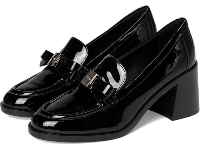 (取寄) ケイトスペード レディース デコ ボウ パテント レザー ヒールド ローファーズ Kate Spade New York women Deco Bow Patent Leather Heeled Loafers Black