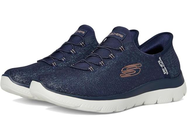 (取寄) スケッチャーズ レディース グロウ ハンズ フリー スリップインズ SKECHERS women Summits-Lunar Glow Hands Free Slip-Ins Navy