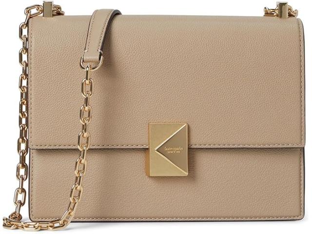 (取寄) ケイトスペード レディース デコ ペブルド レザー チェイン ショルダー Kate Spade New York women Kate Spade New York Deco Pebbled Leather Chain Shoulder Timeless Taupe