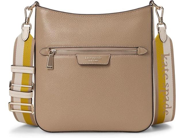 (取寄) ケイトスペード レディース ハドソン カラーブロック ペブルド レザー メッセンジャー クロスボディ Kate Spade New York women Hudson Colorblocked Pebbled Leather Messenger Crossbody Timeless Taupe/Multi