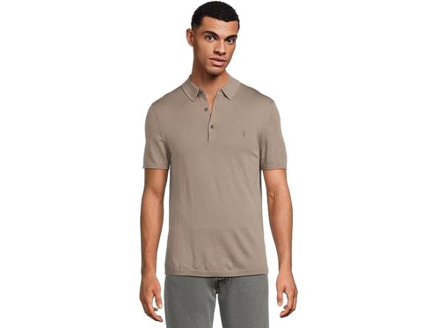 (取寄) オールセインツ メンズ モード メリノ ショート スリーブ ポロ AllSaints men Mode Merino Short Sleeve Polo Chestnut Brown