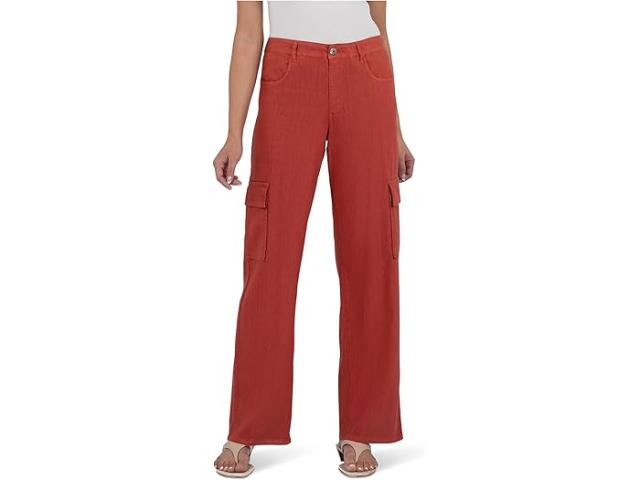 (取寄) カット フロム ザ クロス レディース ミッド ライズ ワイド レッグ パンツ ウィズ カーゴ ポケッツ KUT from the Kloth women Akia Mid Rise Wide Leg Pants With Cargo Pockets Clay