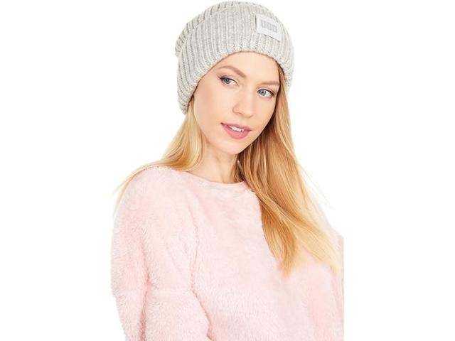 (取寄) アグ レディース チャンキー リブ ビーニー ウィズ ロゴ UGG women UGG Chunky Rib Beanie with UGG Logo Light Grey