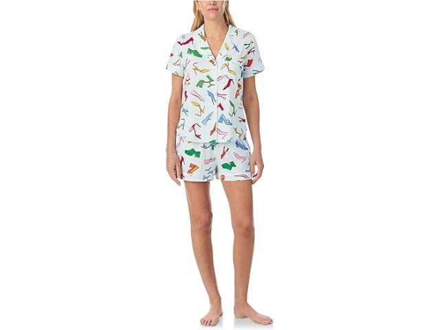 (取寄) ケイトスペード レディース ショート スリーブ ブラッシュ ジャージ ボクサー Pj セット Kate Spade New York women Short Sleeve Brushed Jersey Boxer Pj Set Favorite Shoes