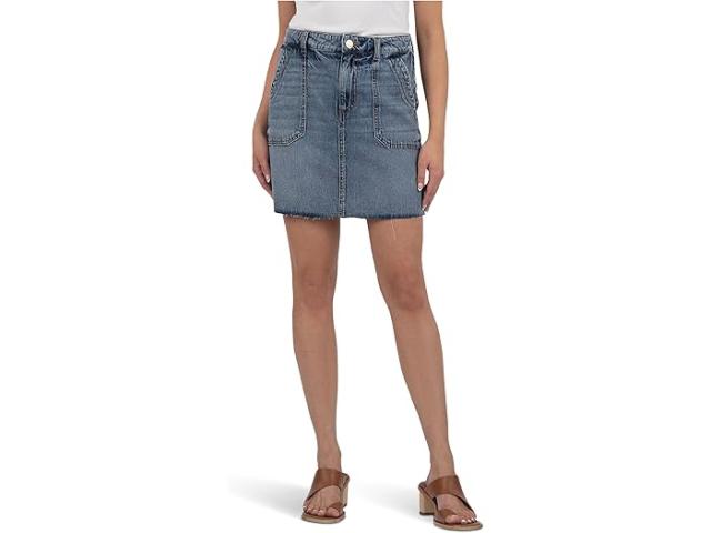 (取寄) カット フロム ザ クロス レディース ブリストル スカート ウィズ ポーク チョップ ポケッツ KUT from the Kloth women Bristol Skirt With Pork Chop Pockets Medium Wash