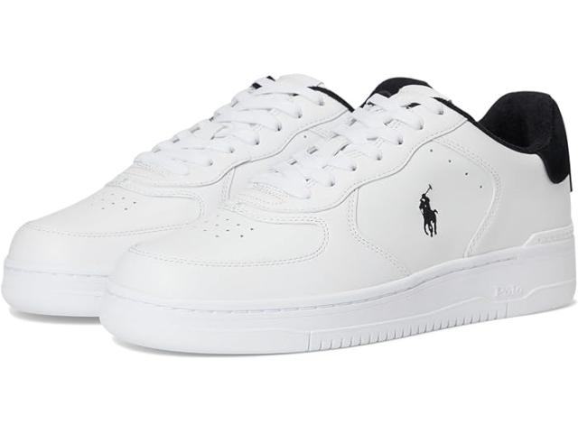 (取寄) ラルフローレン メンズ マスターズ コート レザー スニーカー Polo Ralph Lauren men Masters Court Leather Sneakers White/Black