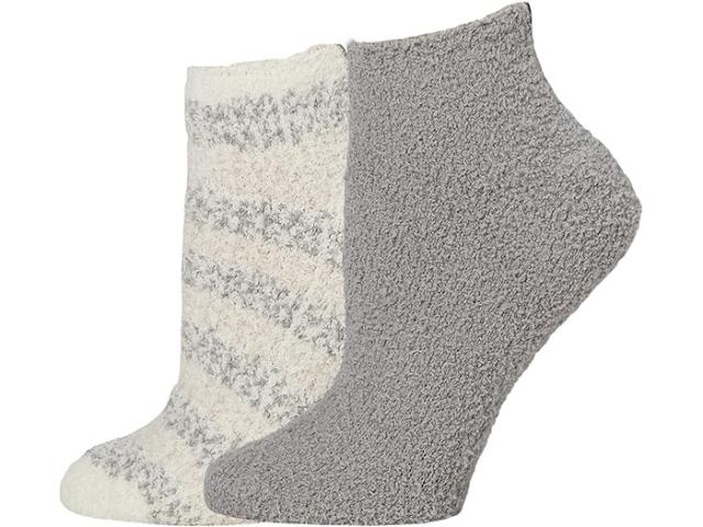 (取寄) ベアフットドリームス レディース コージーシック ヘザード ストライプ アンクル ソックス セット Barefoot Dreams women Cozychic Heathered Stripe Ankle Sock Set Dove Gray Multi