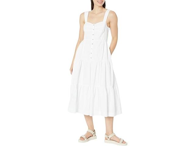 (取寄) メイドウェル レディース シュゼット シーム ボディス ティアード ミディ ドレス Madewell women Suzette Seamed Bodice Tiered Midi Dress Eyelet White