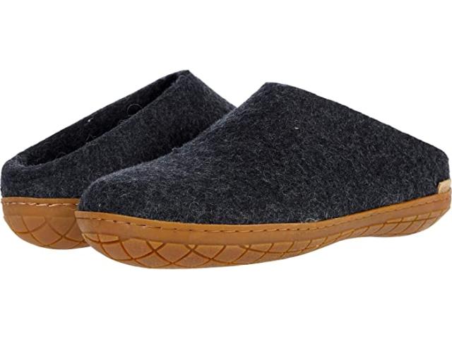 (取寄) グレーラップ ウール スリッポン ラバー アウトソール Glerups Wool Slip-On Rubber Outsole Charcoal/Honey Rubber