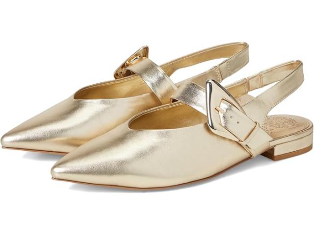 (取寄) ヴィンスカムート レディース バックル スリングバック フラッツ ミュール Vince Camuto women Amoret Buckle Slingback Flat Mule Egyptian Gold