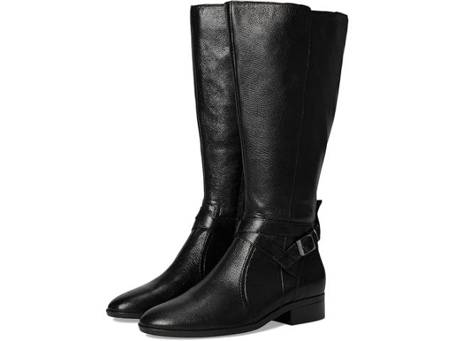 (取寄) ナチュラライザー レディース エクストラ ワイド カーフ ブーツ Naturalizer women Naturalizer Rena2 Extra Wide Calf Boots Black Leather