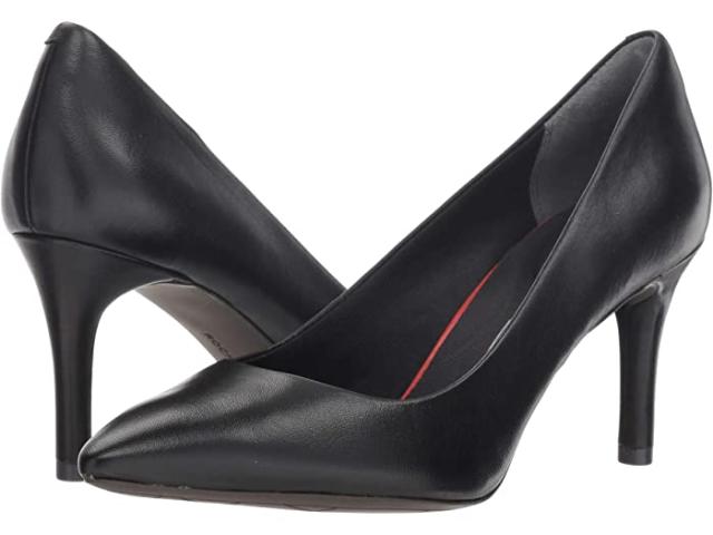 (取寄) ロックポート レディース トータル モーション 75mm ポインティ トゥ ポンプ Rockport women  Total Motion 75mm Pointy Toe Pump Black Smooth Leather