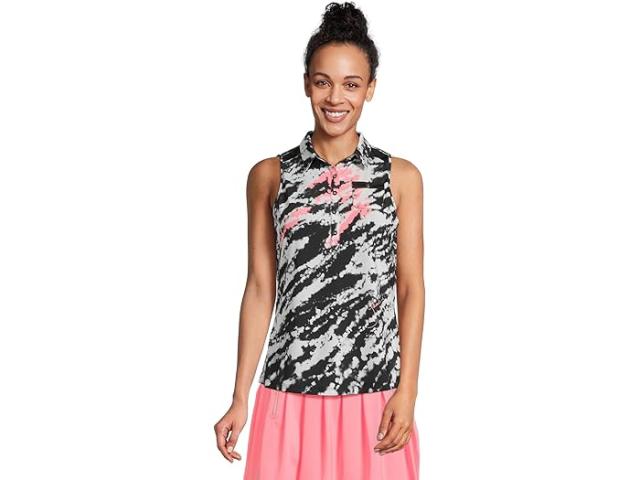 (取寄) ジェイミー サドック レディース プリント フル ボタンアップ フロント スリーブレス トップ Jamie Sadock women Rorschach Print Full Button-up Front Sleeveless Top Flamingo Pink