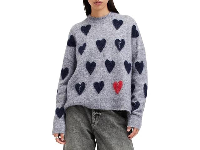 (取寄) オールセインツ レディース アモーラ ジャンパー AllSaints women Amora Jumper Grey Marl/Ink Blue