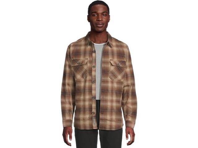 (取寄) ロイヤルロビンズ メンズ スノーキャップ ライン フランネル ロング スリーブ  Robbins men cap Lined Flannel Long Sleeve Seal Brown Tioga Plaid