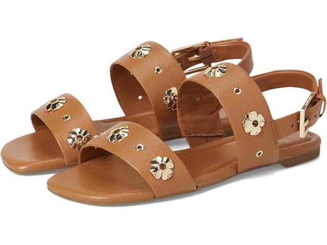 (取寄) ケイトスペード レディース スペード フラワー スタッズ ペブルド レザー フラッツ サンダル Kate Spade New York women Spade Flower Stud Pebbled Leather Flat Sandal Saddle