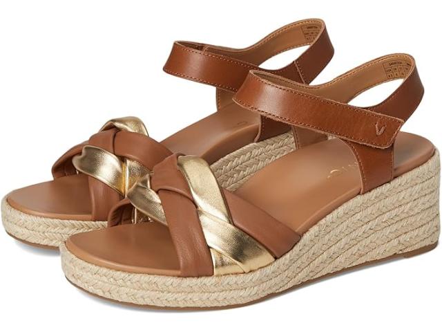 (取寄) バイオニック レディース サラトガ エスパドリーユ サンダル VIONIC women Saratoga Espadrille Sandals Tan/Gold Leather