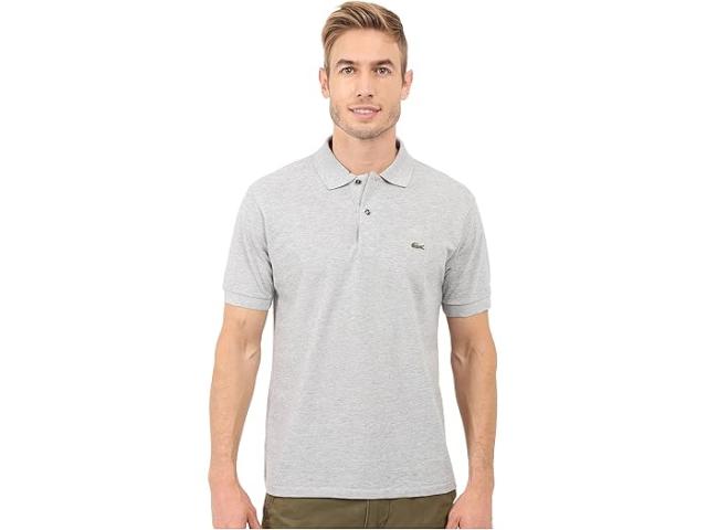 (取寄) ラコステ メンズ クラシック チャイナ ピケ ポロ シャツ Lacoste men Classic Chine Pique Polo Shirt Silver Grey Chine
