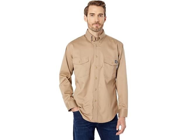 (取寄) ウルヴァリン メンズ Fr (フレイム レジスタント) ツイル シャツ Wolverine men Wolverine FR (Flame Resistant) Twill Shirt Khaki