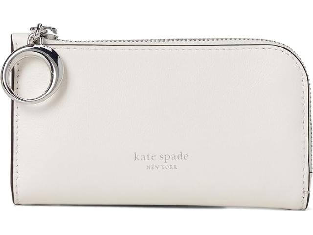 (取寄) ケイトスペード レディース ハロ ファイン グレイン レザー スモール スリム バイフォールド ウォレット Kate Spade New York women Halo Fine Grain Leather Small Slim Bifold Wallet Cream