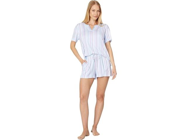 (取寄) トミーバハマ レディース ショート スリーブ ショート Pj セット  Bahama women Short Sleeve Short PJ Set Blue Stripe