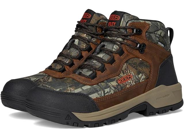 (取寄) キーン ユーティリティ メンズ スコーキー ウォータープルーフ ワーク ブーツ (ソフト トゥ) KEEN Utility men Skokie Waterproof Work Boot (Soft Toe) Camo/Black