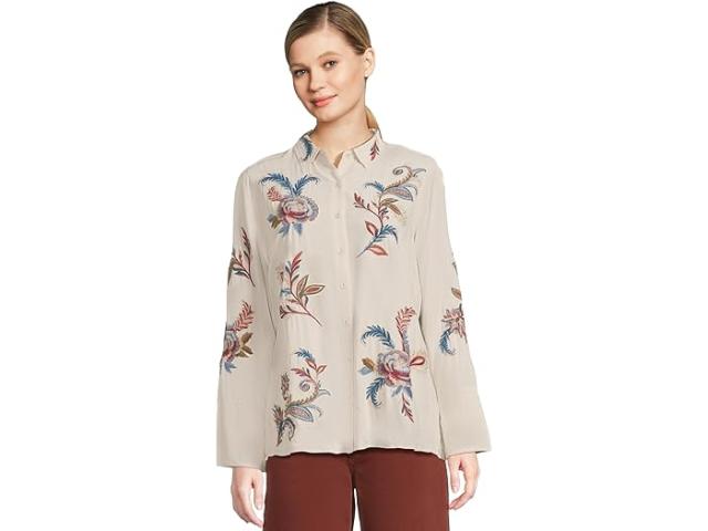 (取寄) ジョニー ワズ レディース ビンテージ ボタン ダウン シャツ Johnny Was women Vintage Button Down Shirt Shell