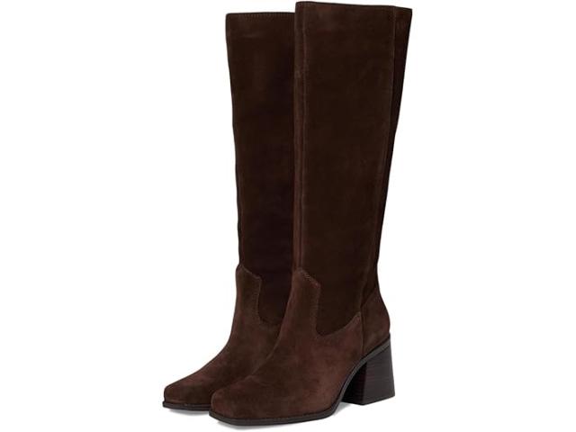(取寄) ヴィンスカムート レディース サンゲティ ワイド カーフ スタック ヒール ニー ハイ ブーツ Vince Camuto women Sangeti Wide Calf Stacked Heel Knee High Boot Brownie