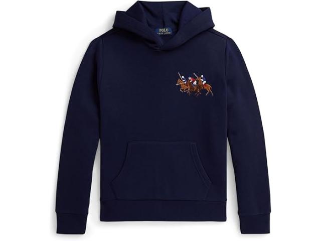(取寄) ラルフローレン キッズ メンズ トリプル-ポニー フリース ブーディ (ビッグ キッド) Polo Ralph Lauren Kids men Triple-pony Fleece Hoodie (big Kid) Newport Navy
