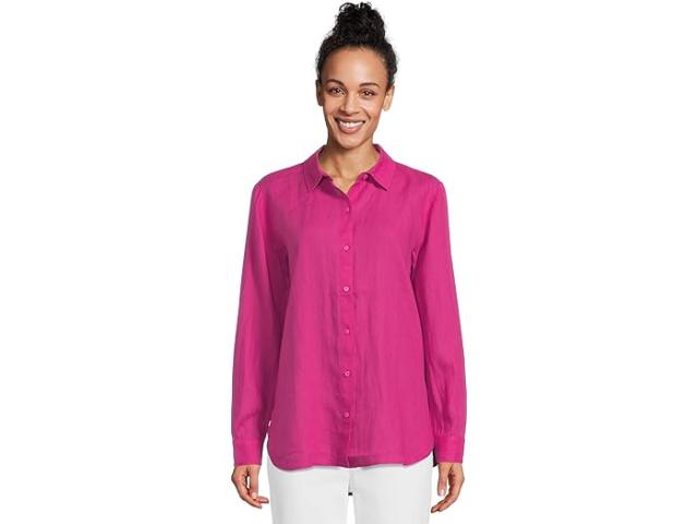 (取寄) アイリーン フィッシャー レディース クラシック カラー ロング シャツ Eileen Fisher women Classic Collar Long Shirt Fuschia