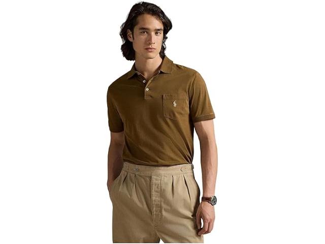 (取寄) ラルフローレン メンズ クラシック フィット ジャージ ポケット ポロ シャツ Polo Ralph Lauren men Classic Fit Jersey Pocket Polo Shirt Nature Brown