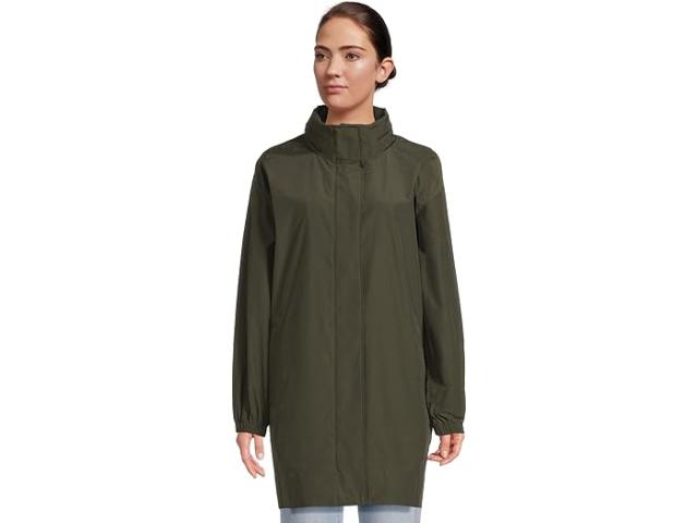 (取寄) アイリーン フィッシャー レディース ライト コットン ナイロン スタンド カラー ロング コート Eileen Fisher women Light Cotton Nylon Stand Collar Long Coat Woodland