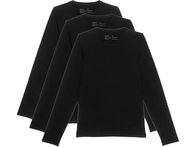 (取寄) パクト メンズ クール ストレッチ ロング スリーブ クルー アンダーシャツ 3-パック PACT men Cool Stretch Long Sleeve Crew Undershirt 3-Pack Black