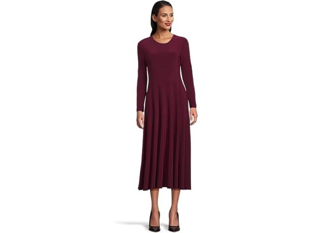 (取寄) ノーマ カマリ レディース ロング スリーブ フレアード ドレス Norma Kamali women Long Sleeve Flared Dress Plum