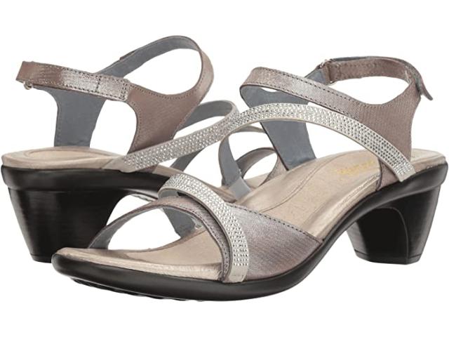 (取寄) ナオト レディース イノベイト Naot women  Innovate Silver Threads Leather/Beige Microfiber/Clear Rhinestones