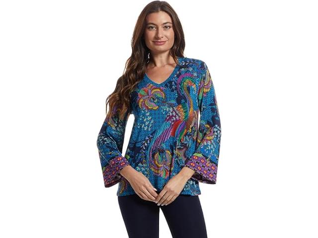 (取寄) ジョニー ワズ レディース ザ ジャニー フェーバリット V-ネック キモノ スリーブ ティー- Johnny Was women The Janie Favorite V-neck Kimono Sleeve Tee- Thala Thalassa