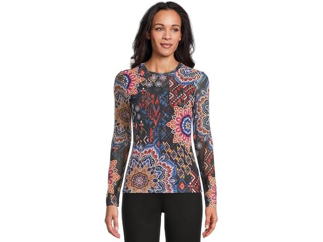 (取寄) ジョニー ワズ レディース ナタリー ロング スリーブ メッシュ ティー Johnny Was women Natalie Long Sleeve Mesh Tee Padma
