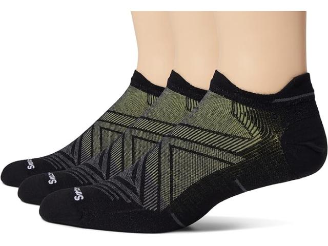 (取寄) スマートウール メンズ ラン ゼロ クッション ロー アンクル ソックス 3-パック Smartwool men Run Zero Cushion Low Ankle Socks 3-Pack Black