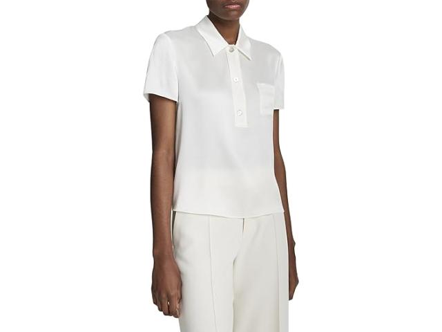 (取寄) ヴィンス レディース ショート スリーブ ポロ Vince women Short Sleeve Polo Off-White