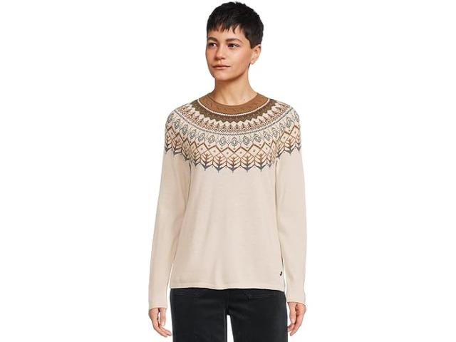 (取寄) ロイヤルロビンズ レディース ウェストランズ フェアアイル クルー  Robbins women Westlands Fairisle Crew Chalk Heather Monarch Pattern