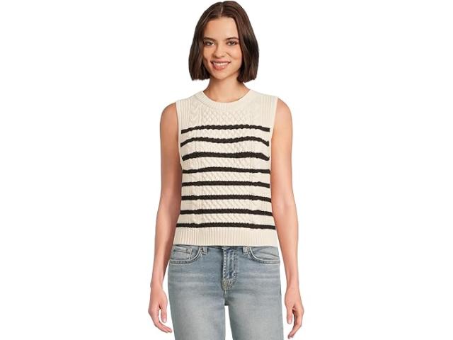 (取寄) リラ P レディース クロップド ケーブル タンク セーター Lilla P women Cropped Cable Tank Sweater Stripe