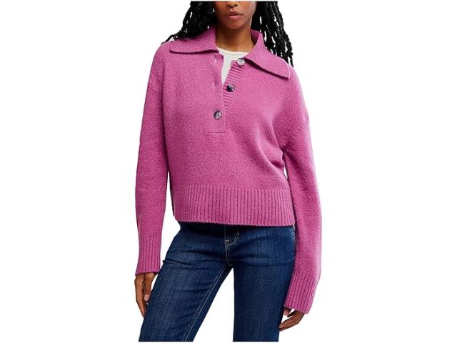 (取寄) フリーピープル レディース アップ ポロ Free People women Trading Up Polo Magenta Haze Melange