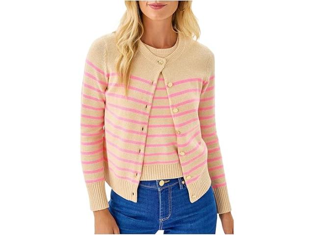 (取寄) リリー ピュリッツァー レディース フェアリー ストライプ セーター セ Lilly Pulitzer women Fairley Stripe Sweater SE Heathered Wicker Tan Irisistable Stripe